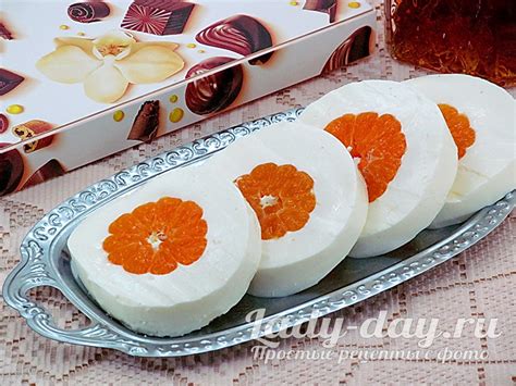 Десерт на Новый год без выпечки мандарины в сметанном желе