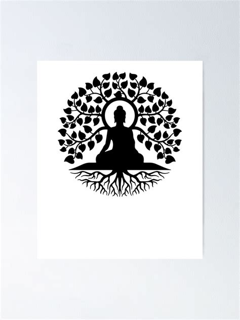 Buddha Tree Of Life Poster For Sale By Hafsaab Redbubble