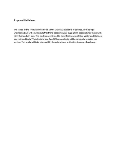 Scope And Limitations Pdf