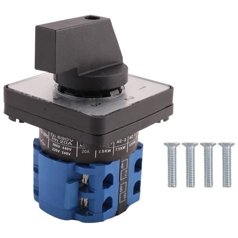 8 Terminals 5 Positions Master Control Rotary Cam Switch 20a Blackblue Fruugo Uk