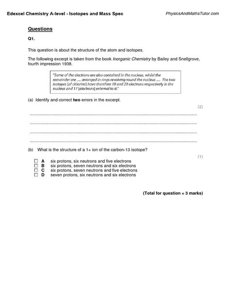 Isotopes And Mass Spec Pdf Isotope Mass Spectrometry