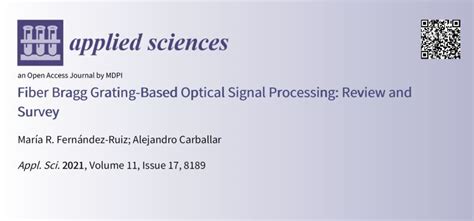Optics And Lasers Applied Sciences Mdpi On Linkedin Fiber Bragg Grating Based Optical Signal