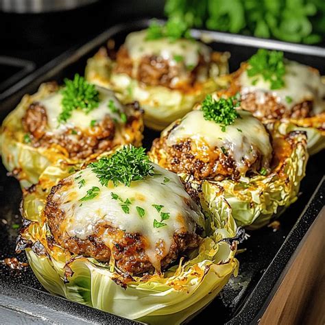 Oven Baked Cabbage Burgers Irresistible Low Carb Delight