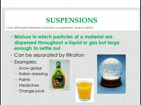 Suspensions Mixtures