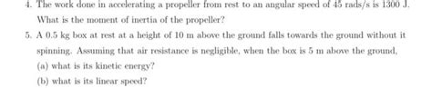 solved 4 the work done in accelerating a propeller from