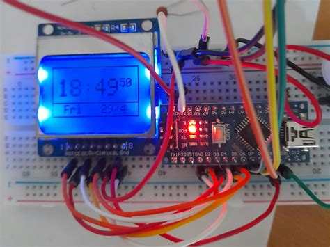 Rtc Ds1302 Clock On Nokia5110 With A Nano