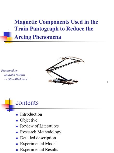 Magnetic Components Used In Train Pantograph To Reduce Arcing Pdf Electric Arc Artificial