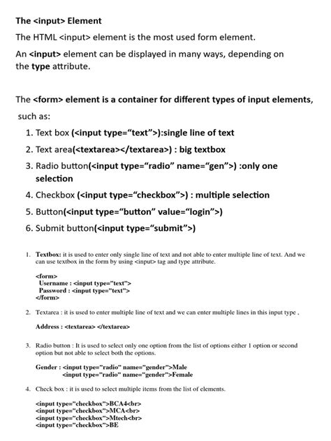 Cma Forminput Elements Pdf Html Element Button Computing