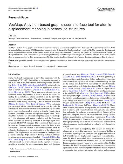 Pdf Vecmap A Python Based Graphic User Interface Tool For Atomic