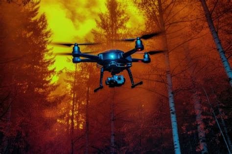 Premium Ai Image Drone With Thermal Camera Scanning A Forest Created With Generative Ai