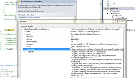 C Getting Exception Cannot Convert 081009 To A Timestamp While