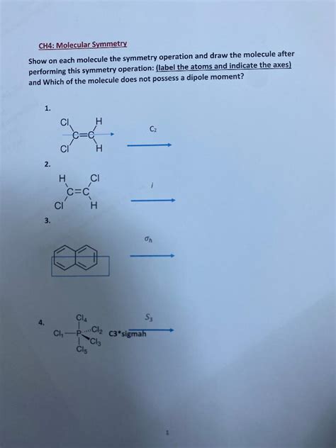 Solved Ch4 Molecular Symmetry Show On Each Molecule The