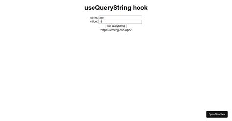 React Custom Hooks Usequerystring Codesandbox