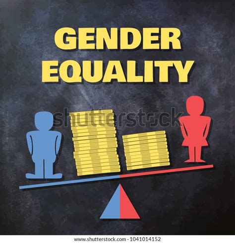 Gender Inequality Concept Illustration Male Female Stock Vector Royalty Free