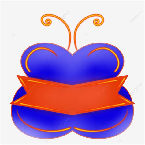 파란 나비와 빨간 리본 나비 깃발 빨간 리본 배너 배너 Png 일러스트 및 Psd 이미지 무료 다운로드 Pngtree