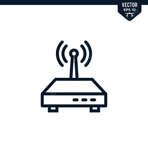 Router Icon Collection In Outlined Or Line Art Style Wifi Work Broadband Png And Vector With