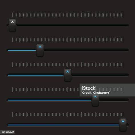미디어 슬라이더 바입니다 검정색과 파란색 사용자 인터페이스 요소 검은색에 대한 스톡 벡터 아트 및 기타 이미지 검은색 그래픽 사용자 인터페이스 낮음 Istock