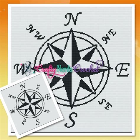 Compass Cross Stitch Pattern Etsy