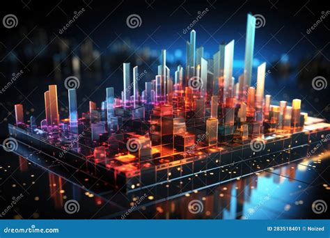 3d Financial Analysis Line Chart Design Futuristic And Technological
