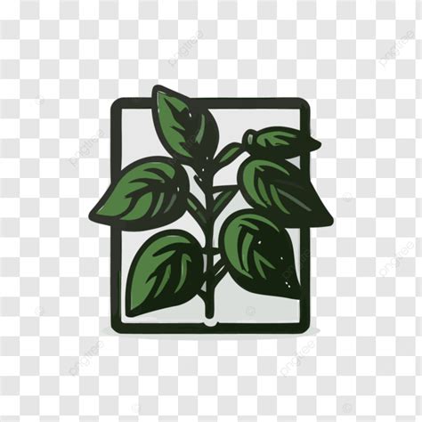 Ios 및 Android용 바질 아이패드 스티커 벡터 흰색 배경에 바질의 단순한 검은 아이콘 그림자 없음 작은 프레임 중앙 Png 일러스트 및 벡터 에 대한 무료