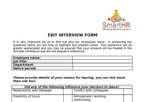 Form Leaver Checklist V Smart HR