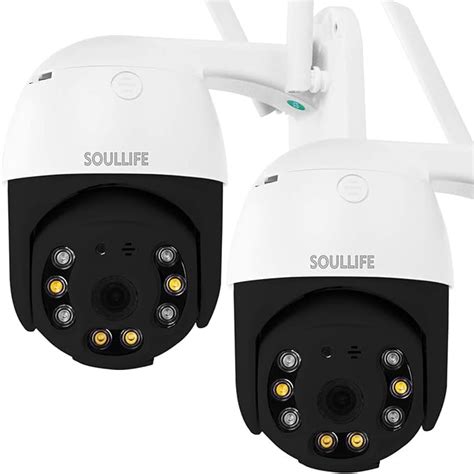 Amazon Com SoulLife 2 Packs Security Camera Outdoor 1080P Pan Tilt