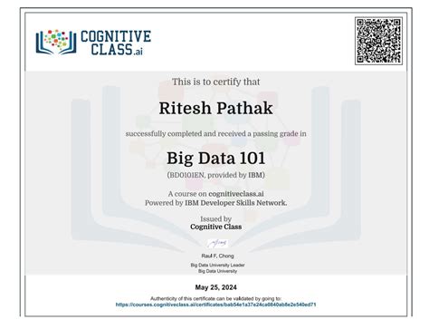 Ritesh Pathak On Linkedin Ibm Cognotiveclass Bigdata Dataanalytics Ibmdeveloperskillsnetwork