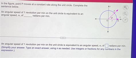In The Figure Point P Moves At A Constant Rate Along The Unit Circle