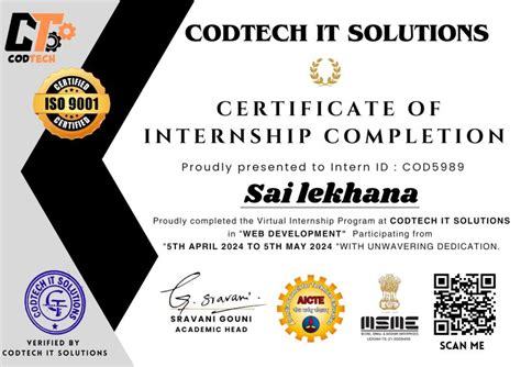 Sai Lekhana Lekhana On Linkedin Webdevelopment Internship Codtech