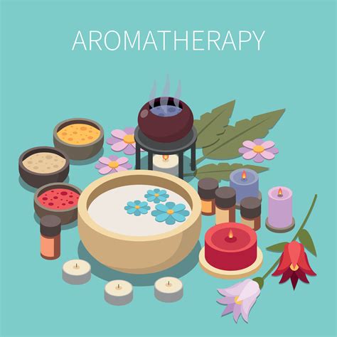 Aroma Therapy Isometric Composition 28703783 Vector Art At Vecteezy