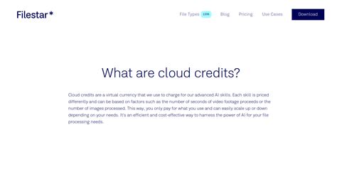 Filestar What Are Cloud Credits