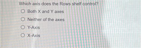 solved which axis does the rows shelf controlboth x ﻿and y