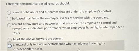 Solved Effective Performance Based Rewards Shouldreward Solved Effective Performance Based Rewards Shouldreward