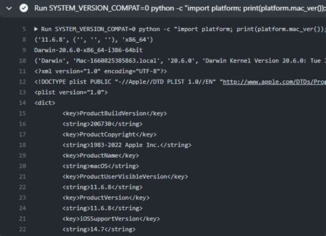 Getting Incorrect Macos Version Macos 1016 Using Python Where Runs On Set To Macos Latest 11