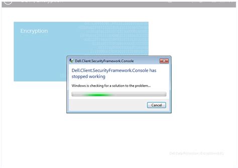 Dell Client Securityframework Console Exe Displays An Error After Dell Endpoint Security Suite