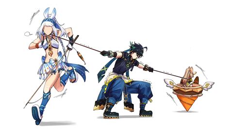 Mualani Kinich And Kachina Genshin Impact Drawn By Yuka