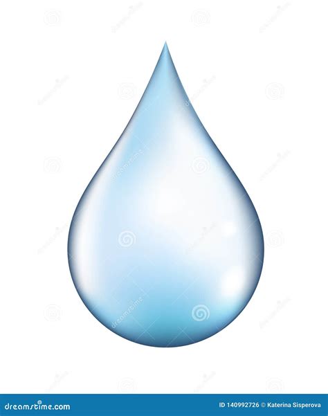 Bright Vector Clear Water Drop Isolated On White Background Stock Vector Illustration Of Blue