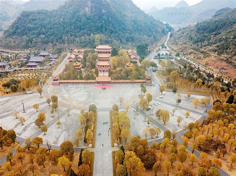 航拍九嶷山舜帝陵