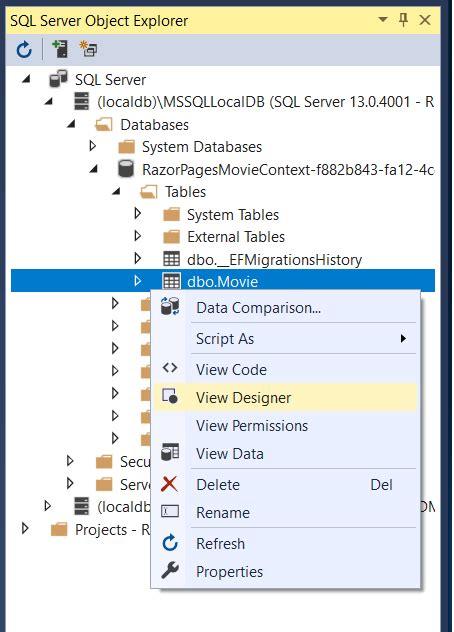 创建 Razor 页面 Web 应用 ——4 使用 Sql Server Localdb 和 Aspnet Corerazor Sql Server Csdn博客