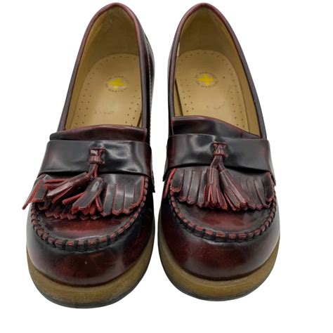 Dr Martens Womens Rosy Tassled Heeled Loafers Size 38 5 7 Brown