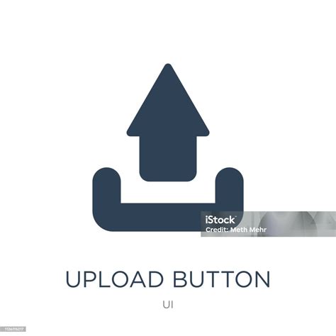 업로드 버튼 아이콘 벡터 흰색 배경 Ui 컬렉션에서 버튼 유행 가득 아이콘을 업로드 업로드 버튼 벡터 일러스트 레이 션 0명에