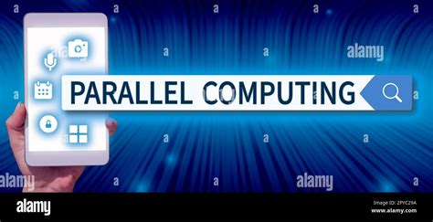 Conceptual Display Parallel Computing Concept Meaning Simultaneous Calculation By Means Of