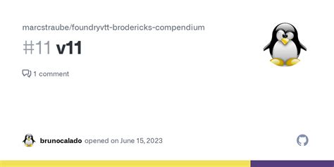 V Issue Marcstraube Foundryvtt Brodericks Compendium Github