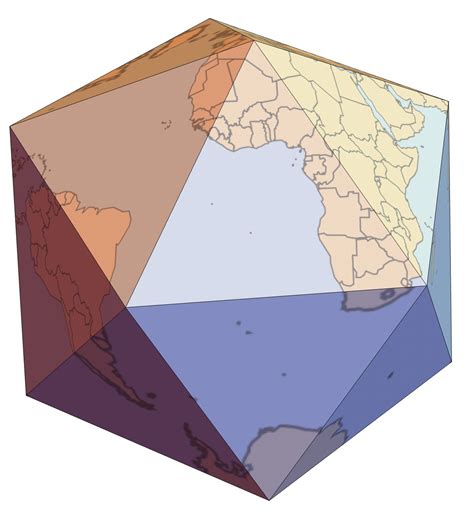 Graphics3d 2D And 3D Graphics That Project A World Map On Icosahedron