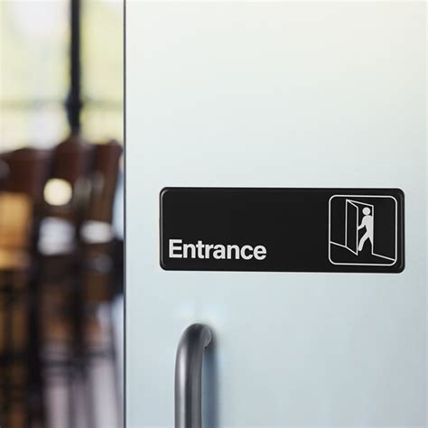 Lavex 9 X 3 Black And White Entrance Sign