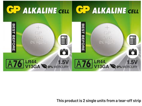 GP LR44 Button Cell Batteries - 2 Pack