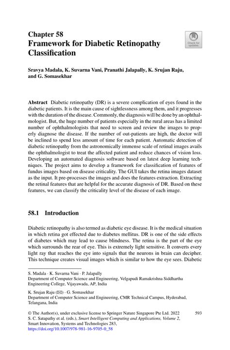 Pdf Framework For Diabetic Retinopathy Classification