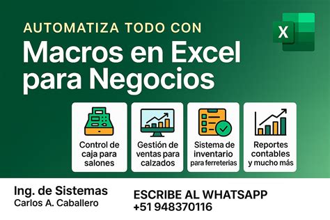 Somos Excel 💻 Creo Sistemas Personalizados Con Macros Vba En Excel 📊💡 📲 ¡consultas Al Whatsapp