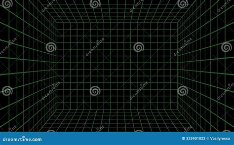 3d Wireframe Grid Room Space Background Digital Wireframe Grid Room