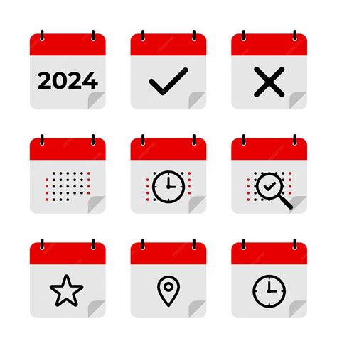 Premium Vector Set Vector Icon Calendar Symbol Collection Of Calendar